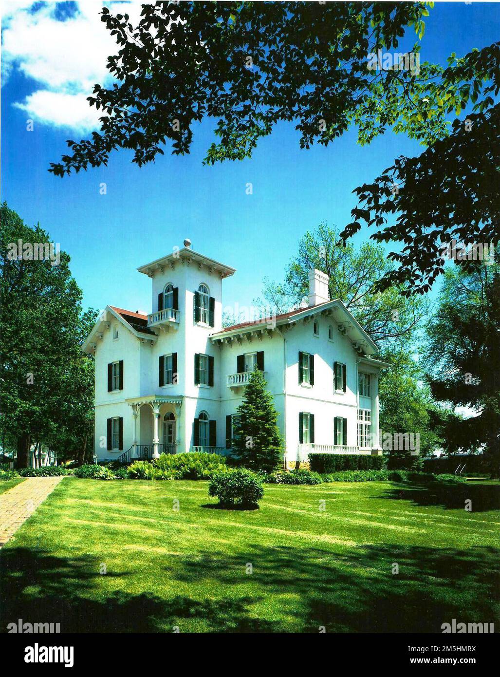 Lincoln Highway - Dillon Home Museum. The white three-story tower and ...