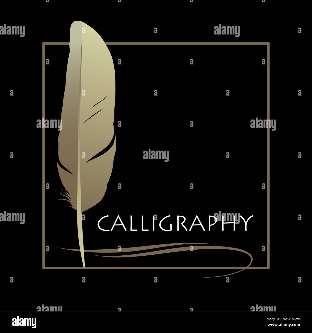 Feather calligraphic pen vector background Stock Vector Image & Art - Alamy