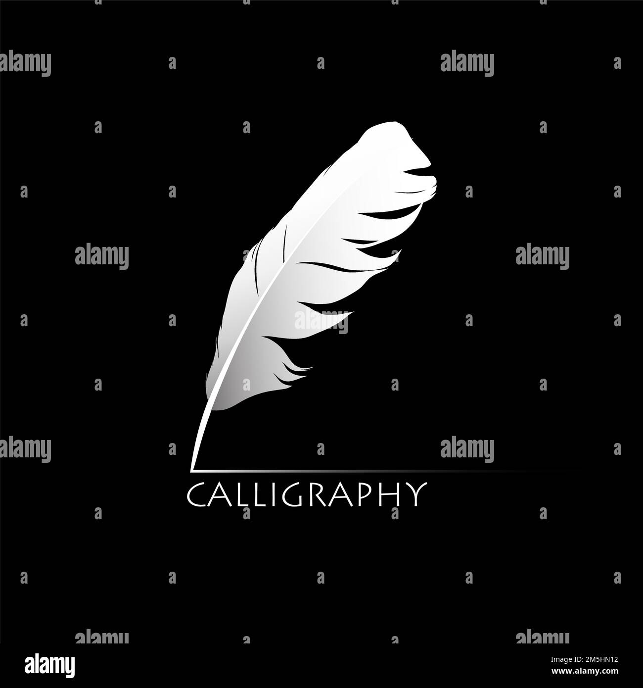 Feather calligraphic pen vector background Stock Vector Image & Art - Alamy
