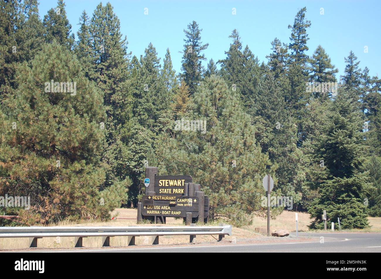 Rogue-Umpqua Scenic Byway - Entrance to Joseph Stewart State Park. A ...