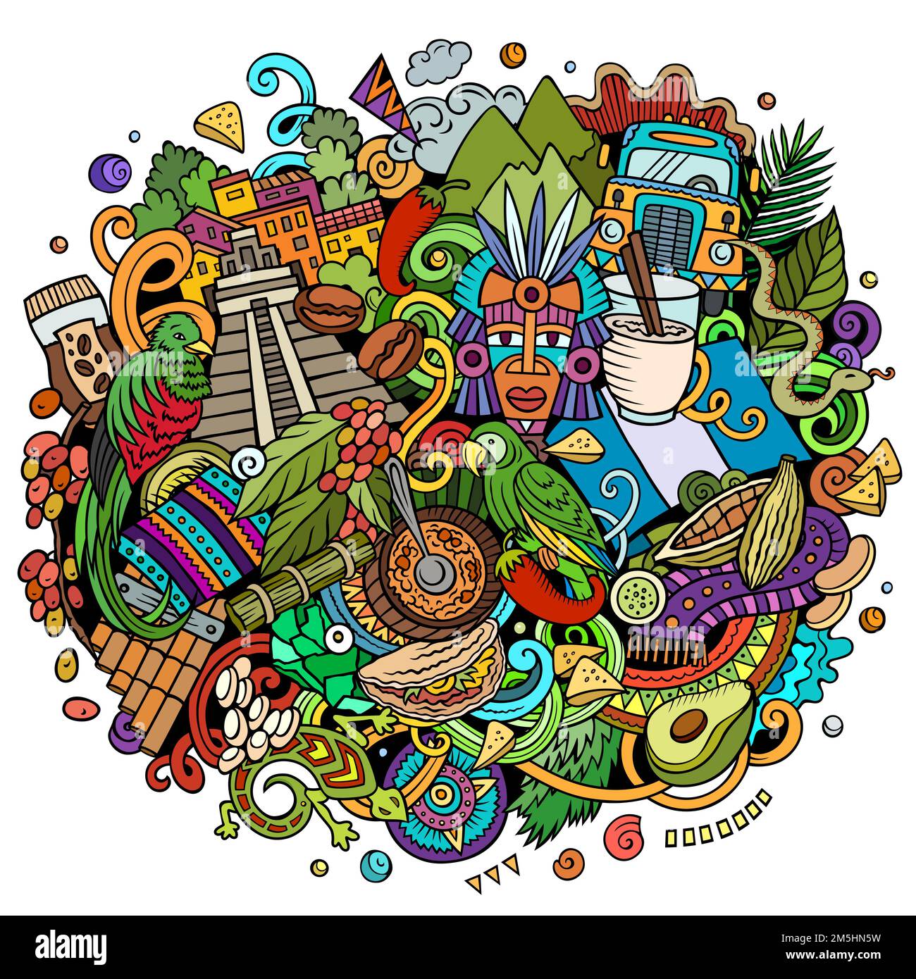 Guatemala cartoon doodle funny illustration Stock Vector Image & Art ...