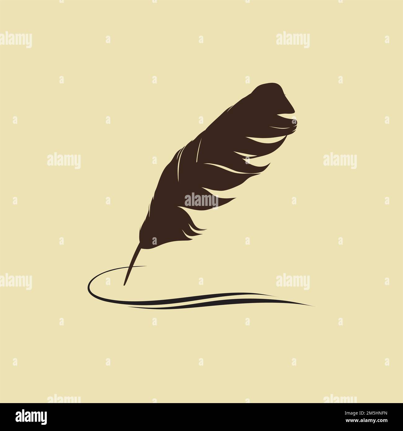 Feather calligraphic pen vector background Stock Vector Image & Art - Alamy