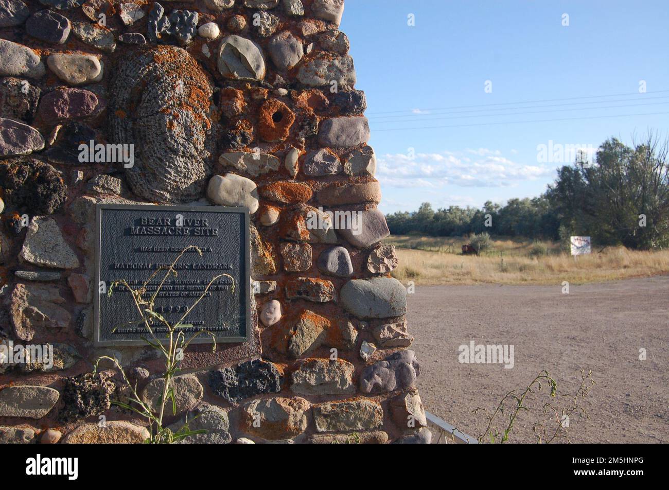 Pioneer Historic Byway - Roadside Memorial Marker at Bear River Massacre National Historic Site ...