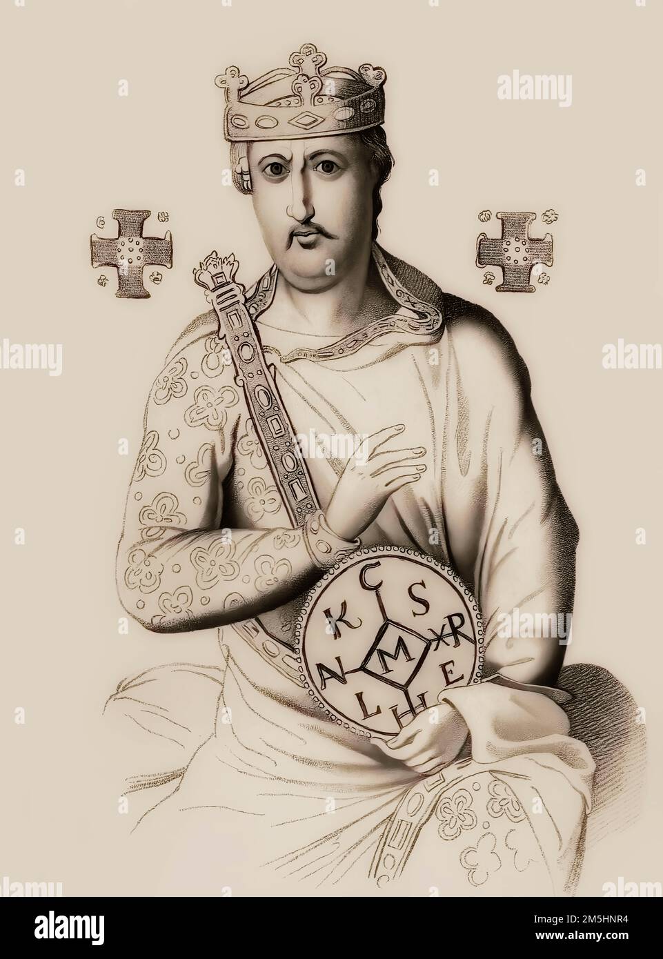 Charlemagne, Charles the Great or Carolus Magnus, 747-814, King of the ...