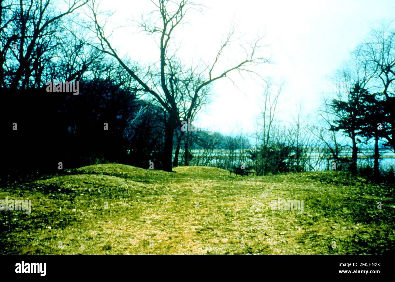 Great River Road - Sentinel Ridge. View of some of the burial mounds ...