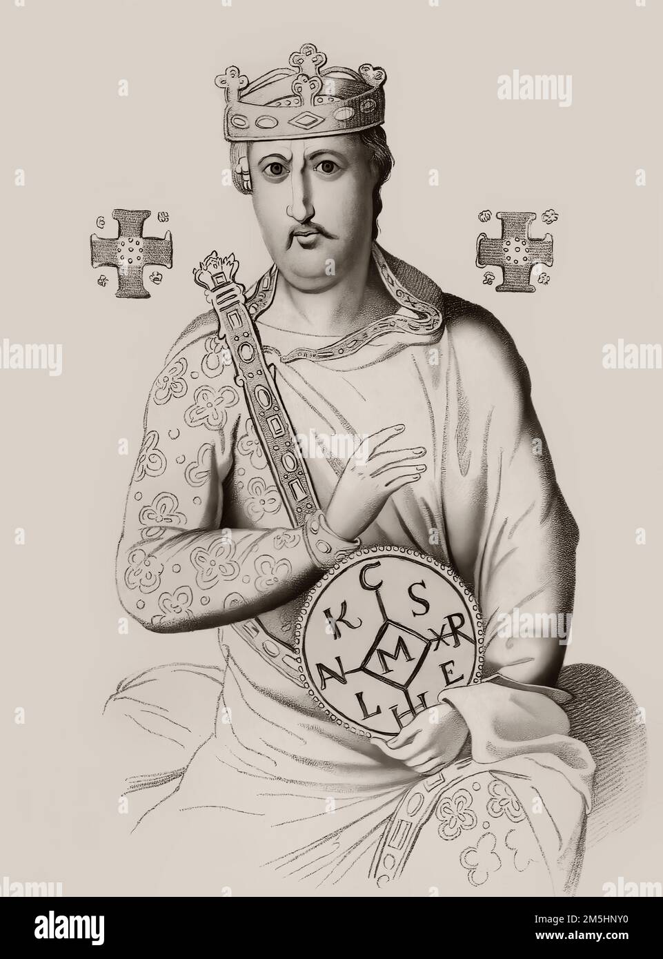 Charlemagne, Charles the Great or Carolus Magnus, 747-814, King of the ...