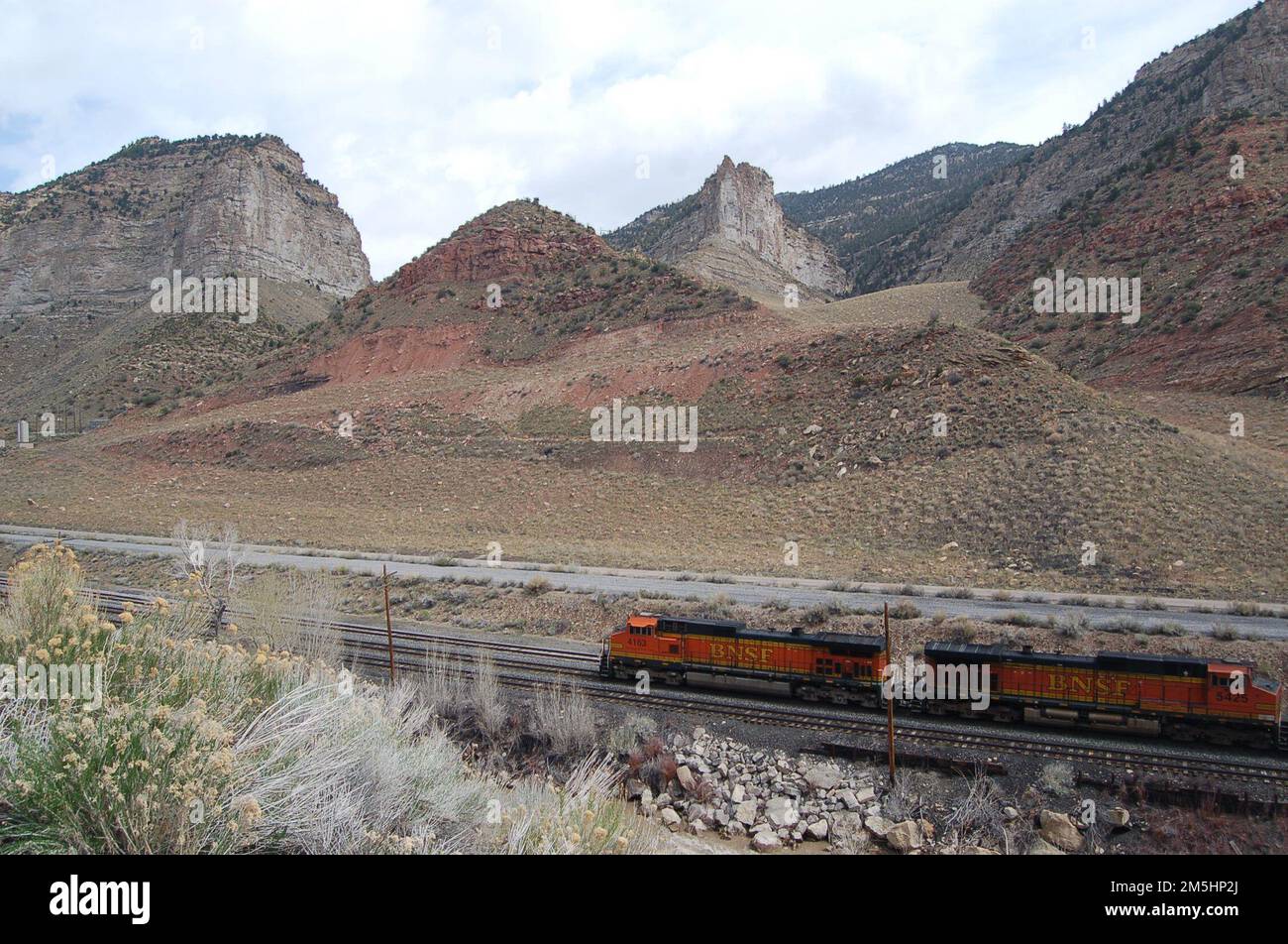 Dinosaur Diamond Prehistoric Highway - Train near Castle Gate Mine. The ...