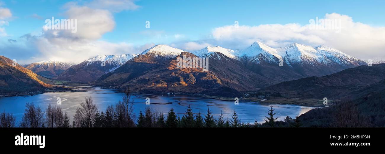 The Five Sisters of Kintail with snow Stock Photo - Alamy