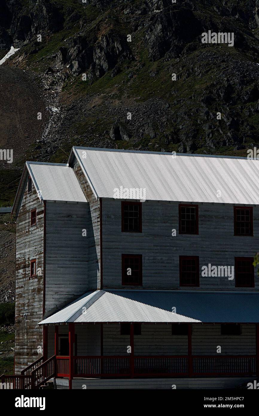 Glenn Highway - Independence Gold Mine State Park. An old, restored ...
