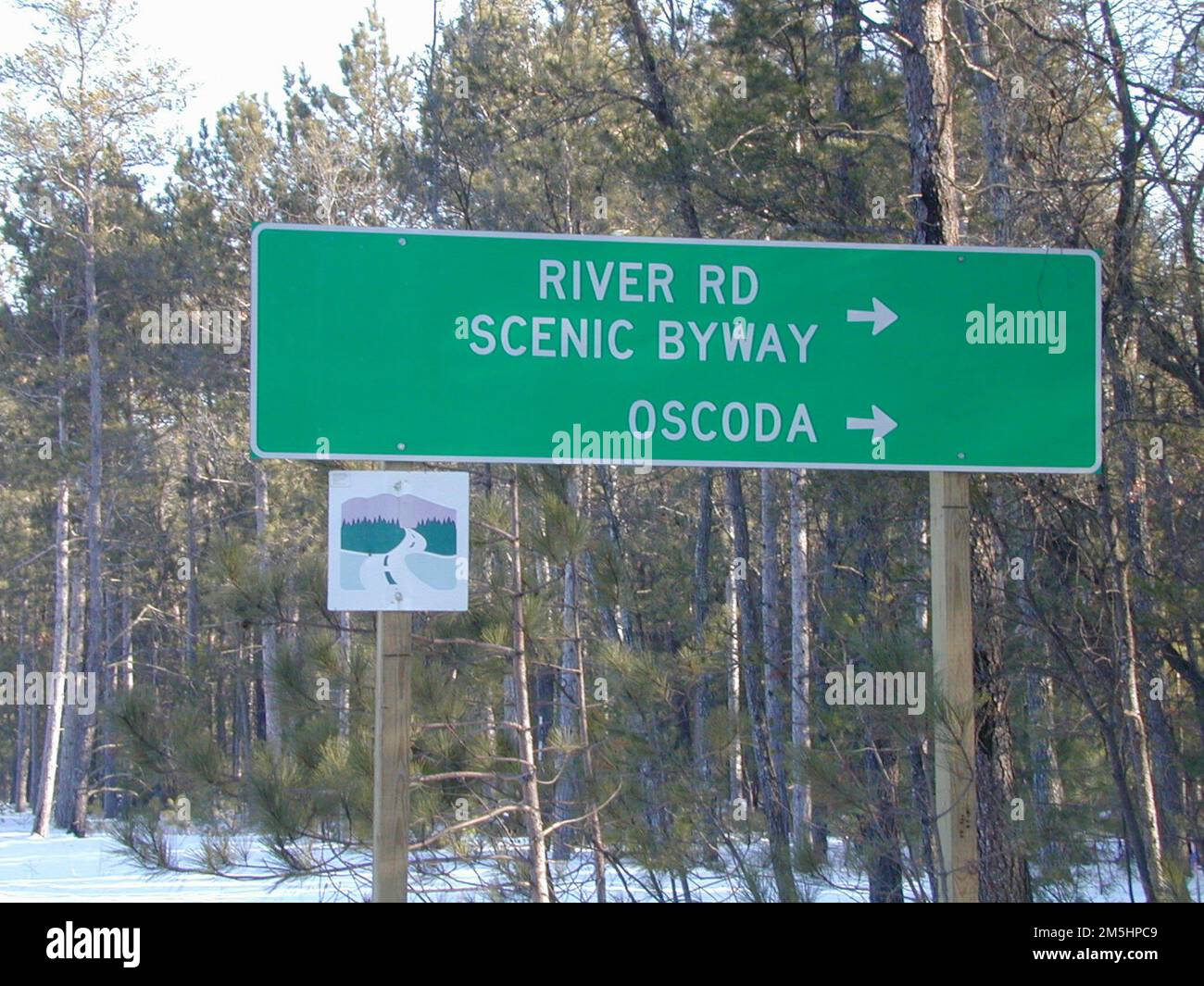 River Road Scenic Byway - M-65 Sign for River Road Scenic Byway. A ...
