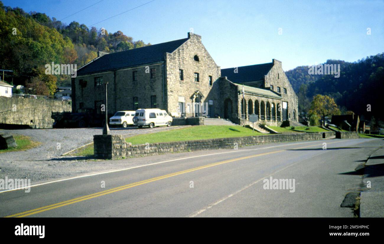Coal Heritage Trail - Itmann Company Store. Light catches the stone ...