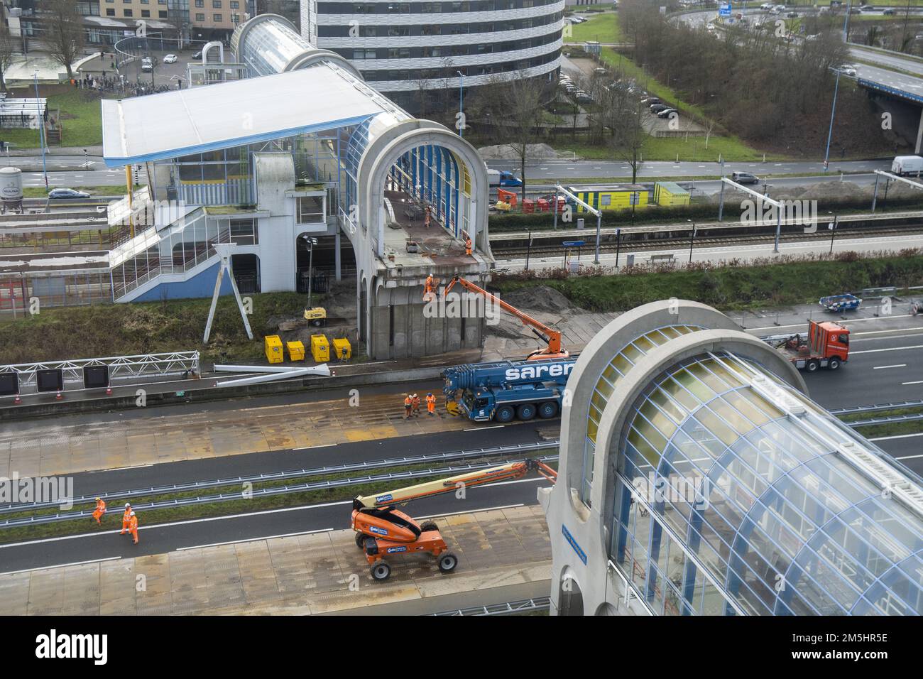ZOETERMEER - The bridge section of the Nelson Mandela Bridge above the ...