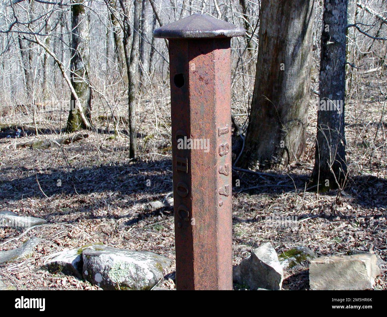Talimena Scenic Drive - Iron Marker At The State Line. This five-foot ...