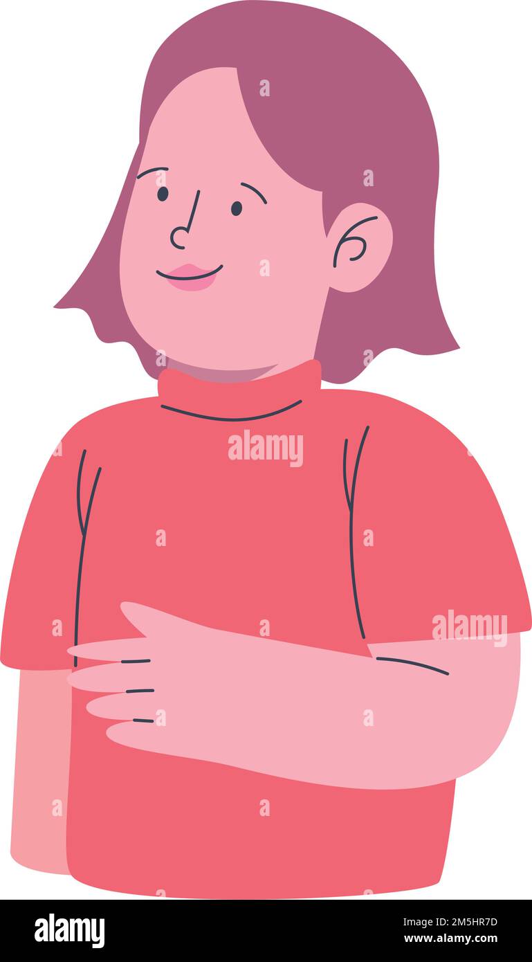 young woman wearing red shirt Stock Vector Image & Art - Alamy