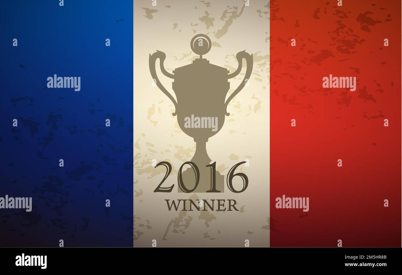 flag France with cup, winner 2016, vector illustration Stock Vector ...