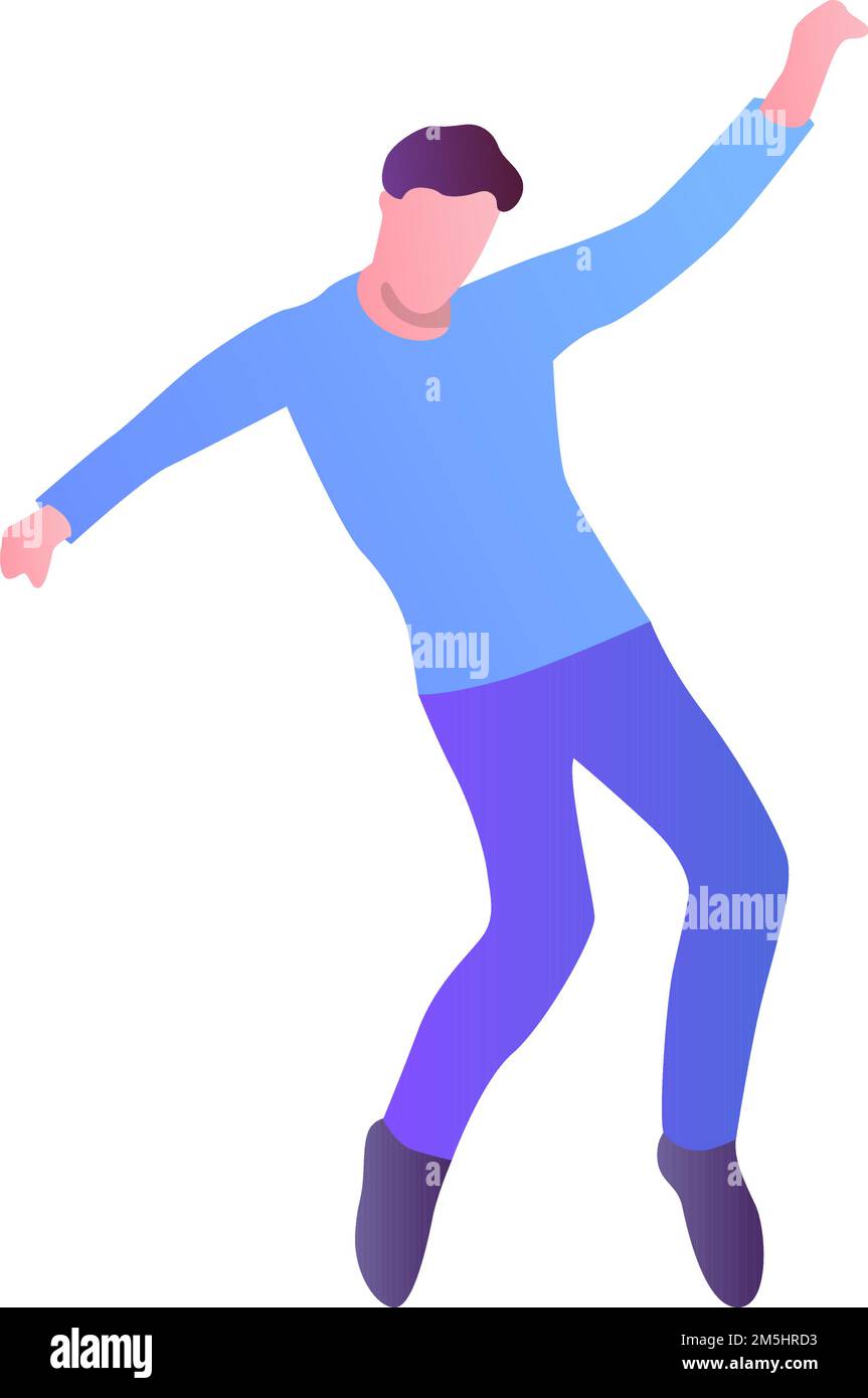 Man dancing party vector. Happy music people icon. Disco male person ...