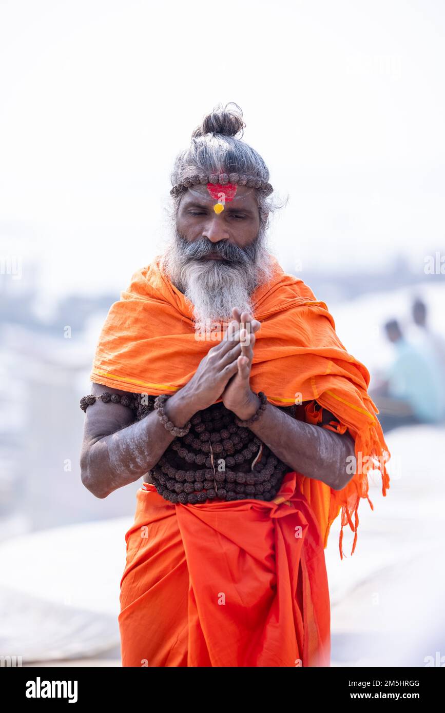 Varanasi, Uttar Pradesh, India - Nov 2022: Portrait of Unidentified ...