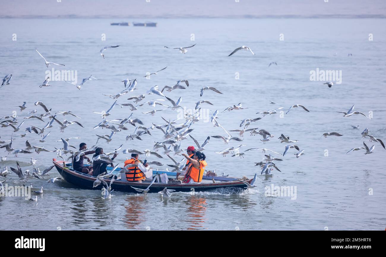 Varanasi, Uttar Pradesh, India - Nov 20 2022: Boating in Varanasi ...