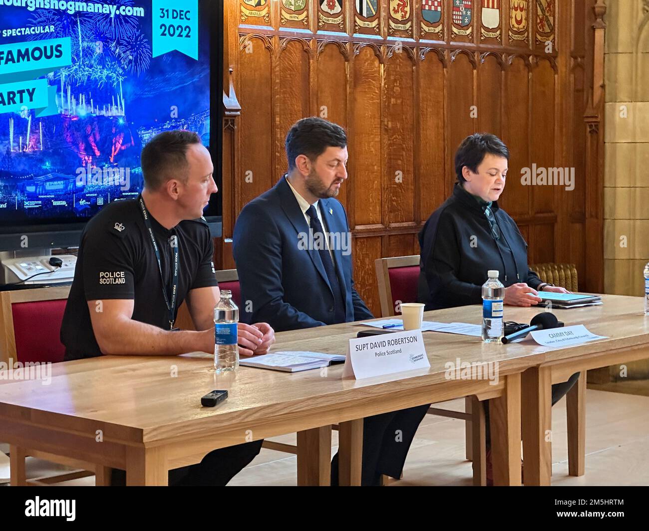 (left to right) Supt David Robertson, Edinburgh council leader Cammy ...