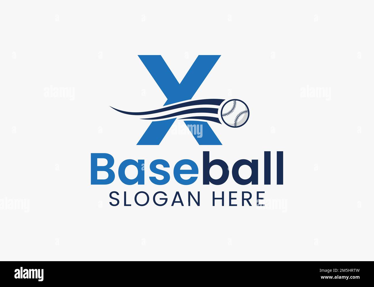 Letter X Baseball Logo Concept With Moving Baseball Icon Template Stock ...