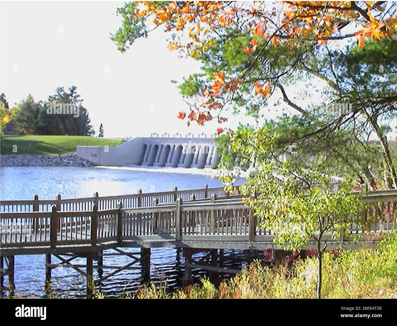 Paul Bunyan Scenic Byway - Cross Lake Dam. The white arches of the ...