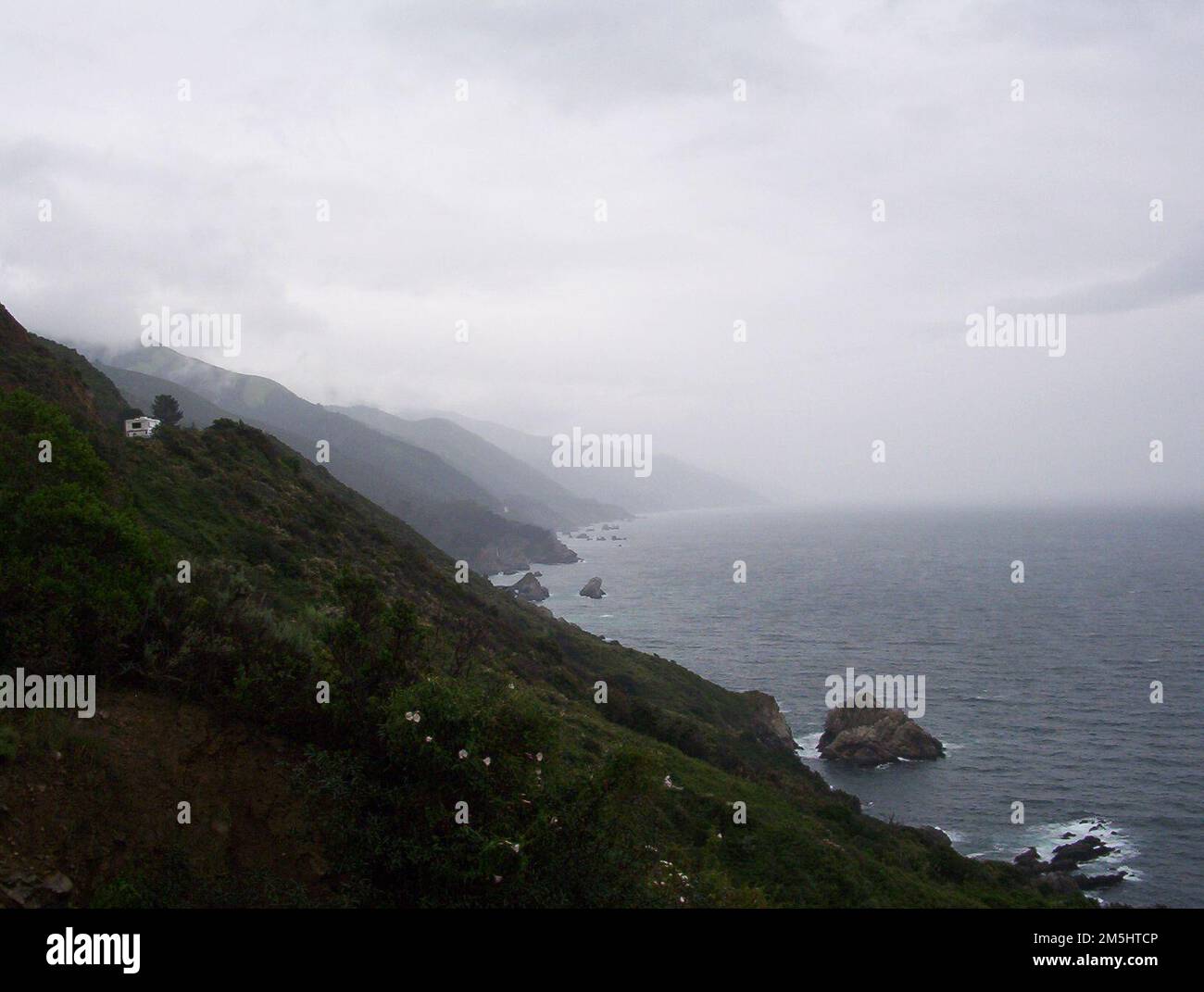Route 1 - Big Sur Coast Highway - A Cloudy Seaside View. Seaside cliffs ...