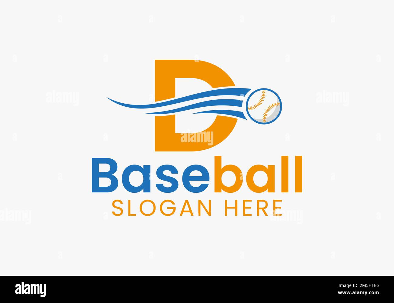 Letter D Baseball Logo Concept With Moving Baseball Icon Template Stock ...