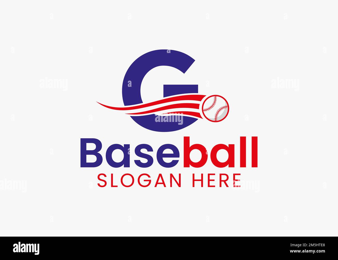 Letter G Baseball Logo Concept With Moving Baseball Icon Template Stock ...