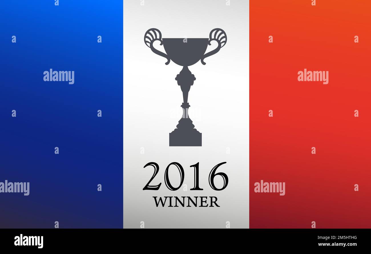 flag France with cup, winner 2016, vector illustration Stock Vector ...