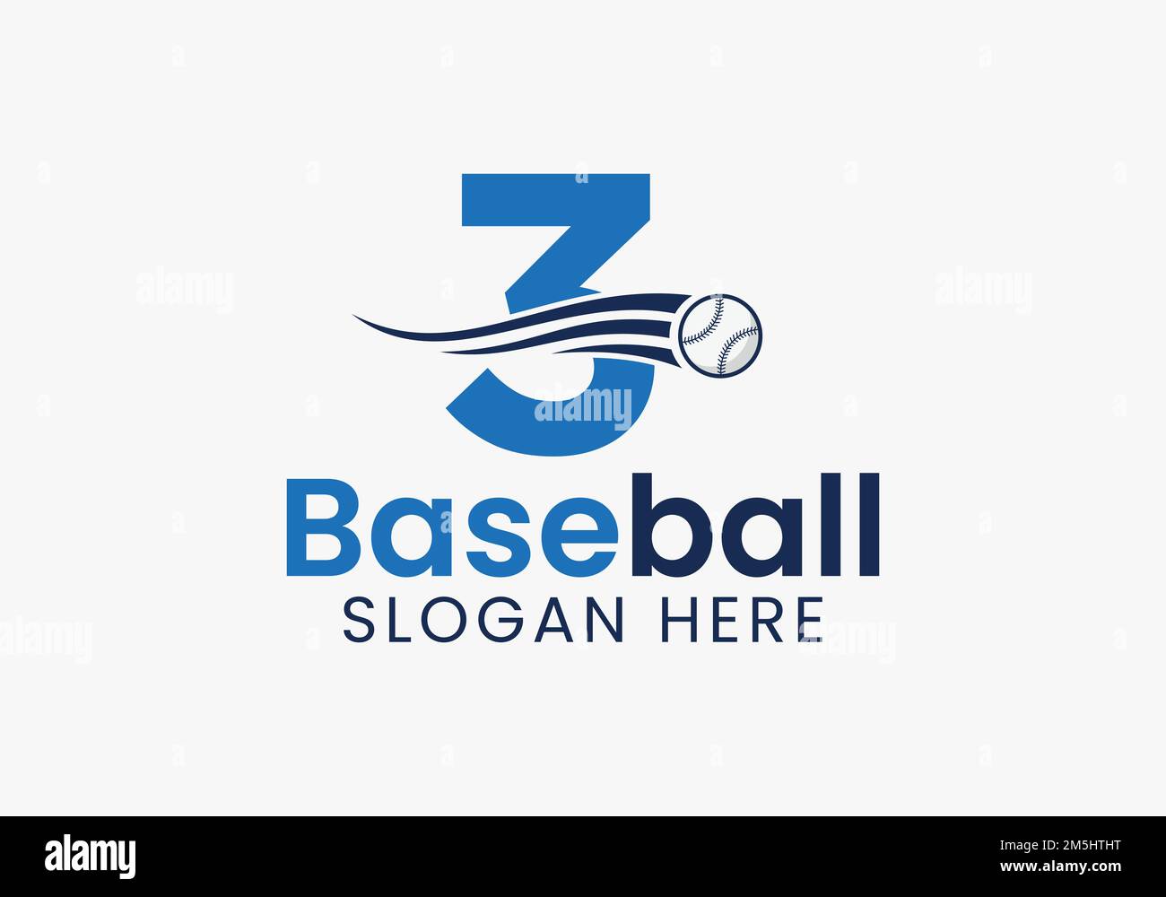 Letter 3 Baseball Logo Concept With Moving Baseball Icon Template Stock ...