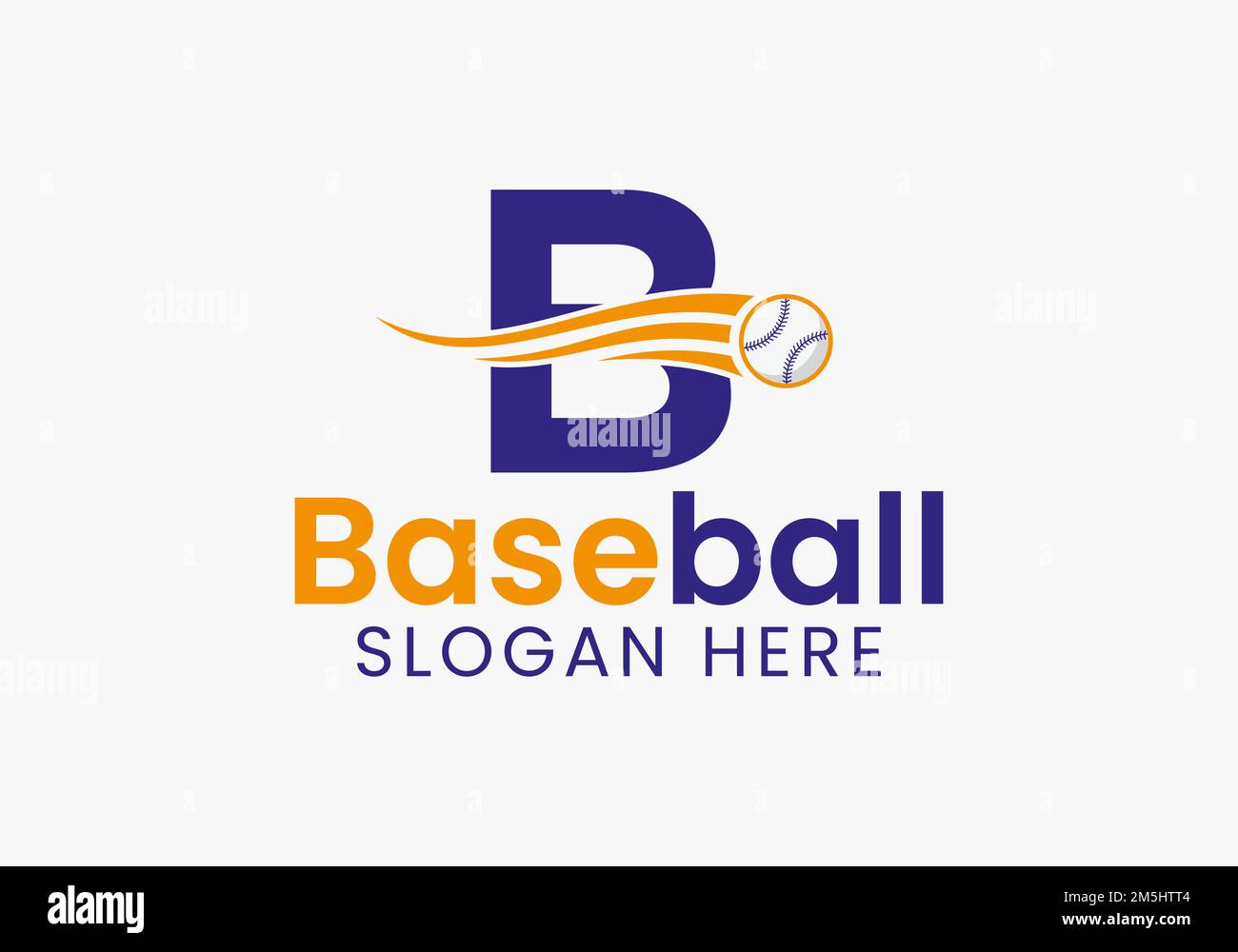 Letter B Baseball Logo Concept With Moving Baseball Icon Template Stock ...
