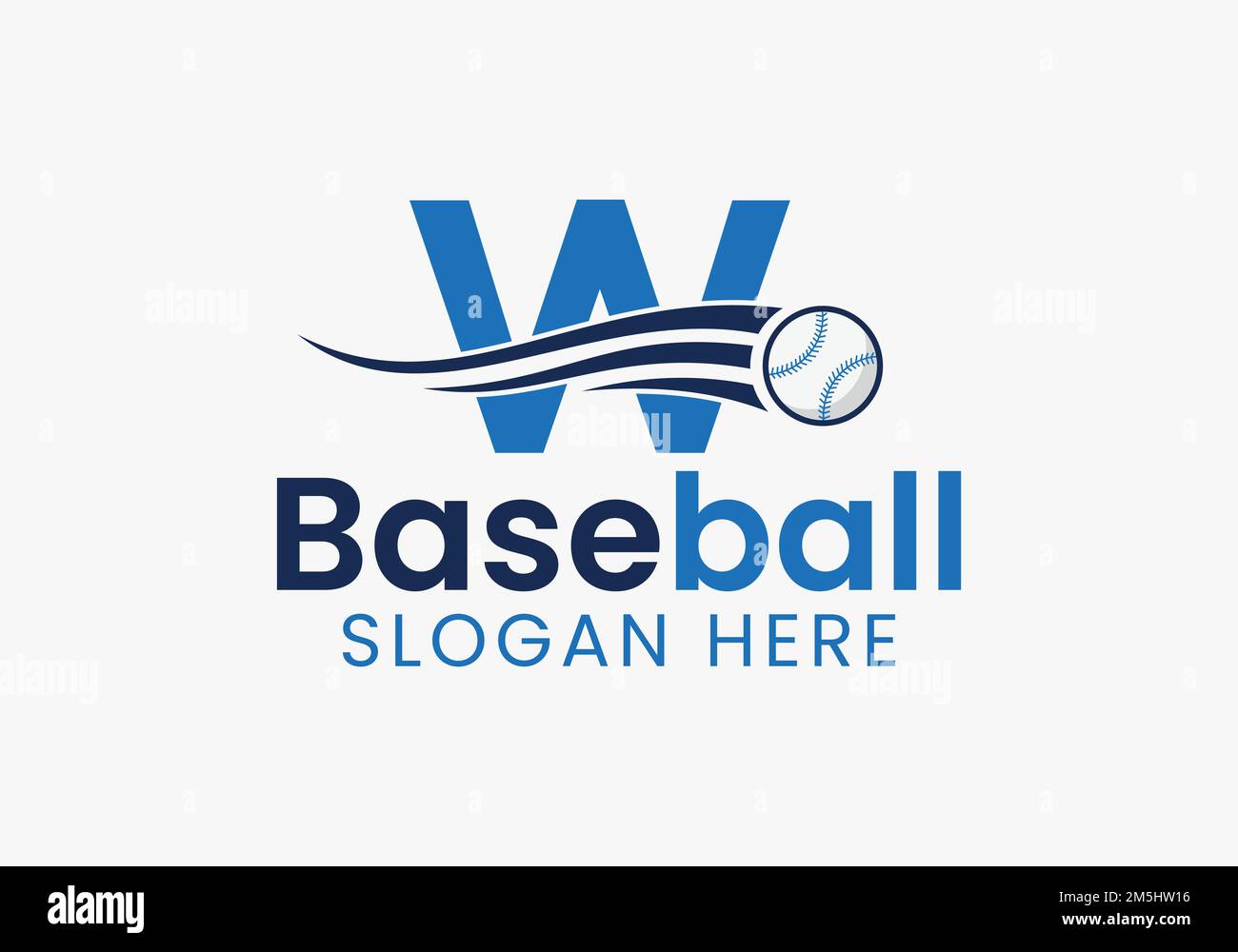 Letter W Baseball Logo Concept With Moving Baseball Icon Template Stock ...