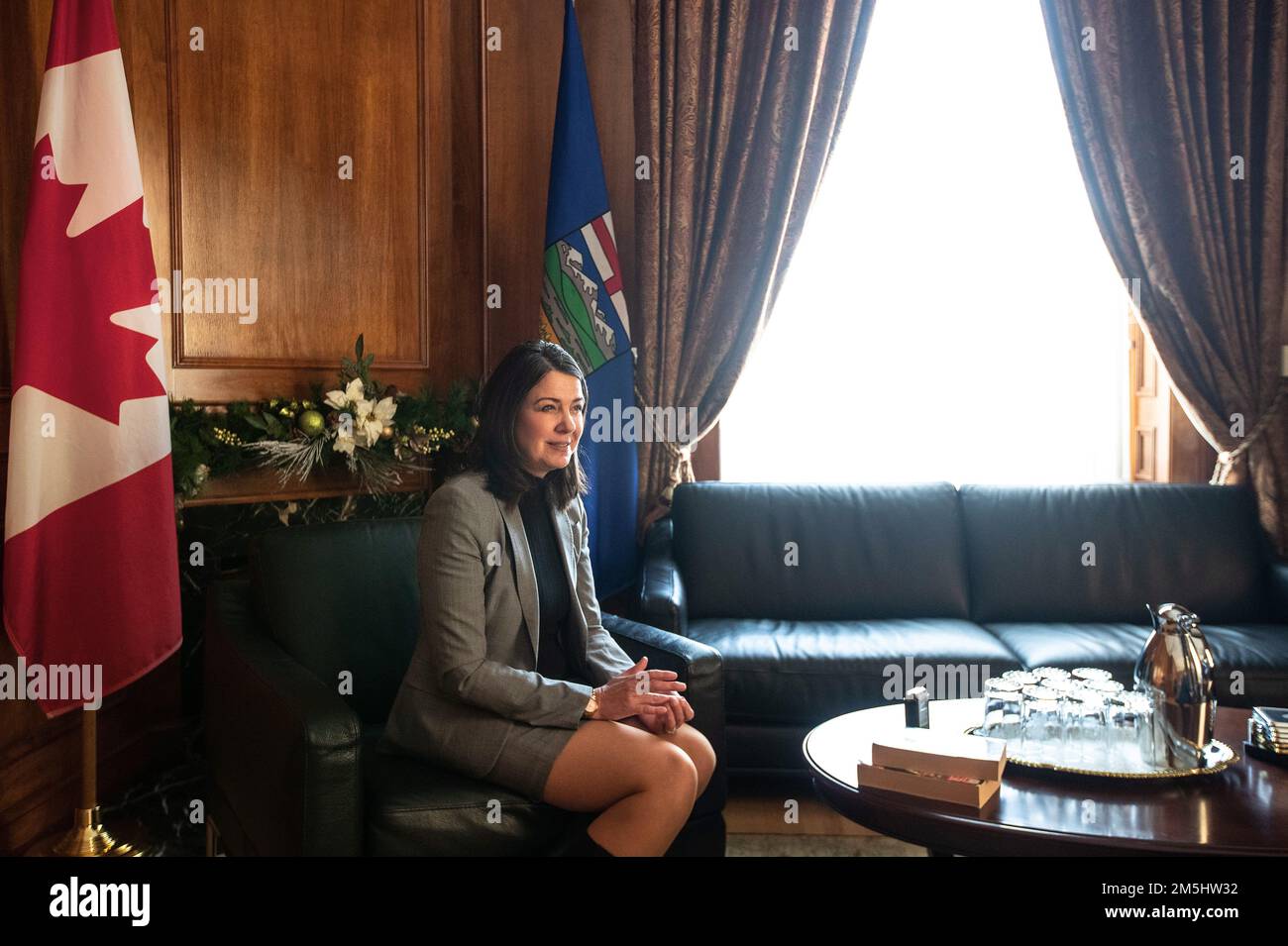 Alberta Premier Danielle Smith speaks about her time as premier in Edmonton, on Tuesday December ...