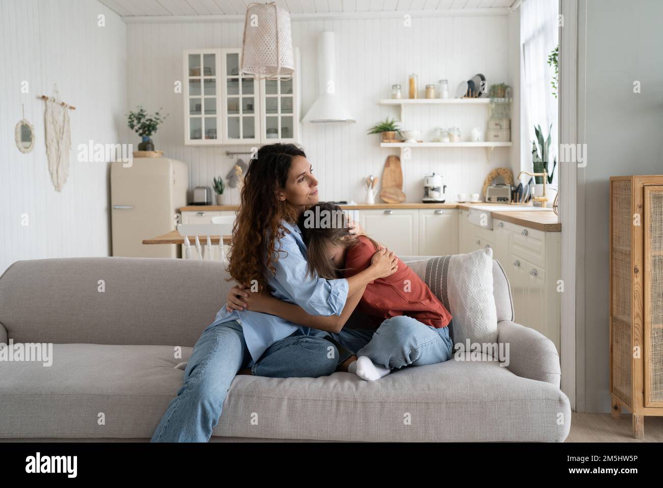 Crying upset teen girl child sharing feelings with mother, loving ... Crying upset teen girl child sharing feelings with mother, loving ...