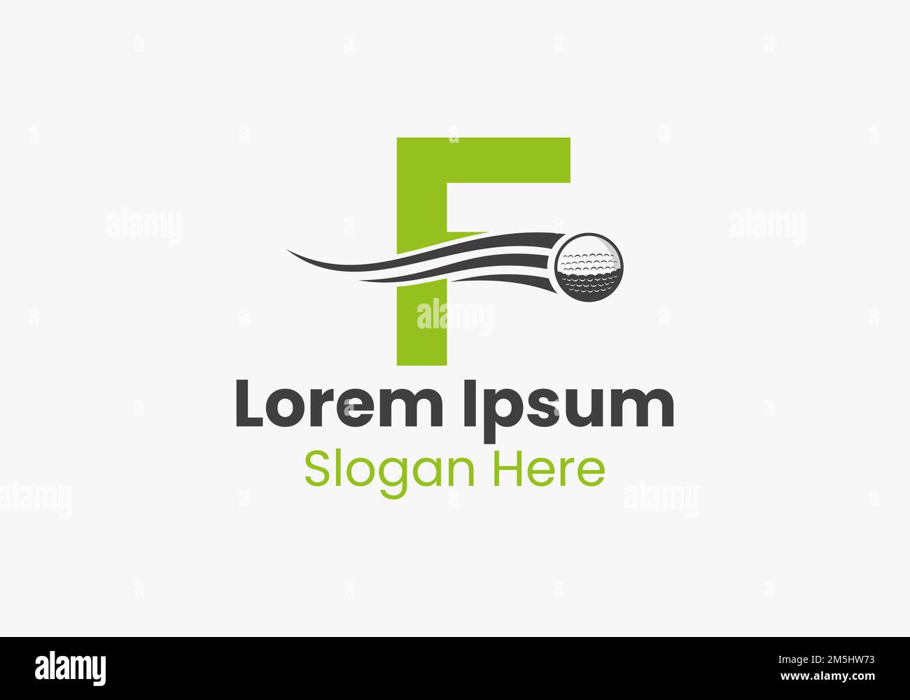 Letter F Golf Logo Concept With Moving Golf Ball Icon. Hockey Sports ...