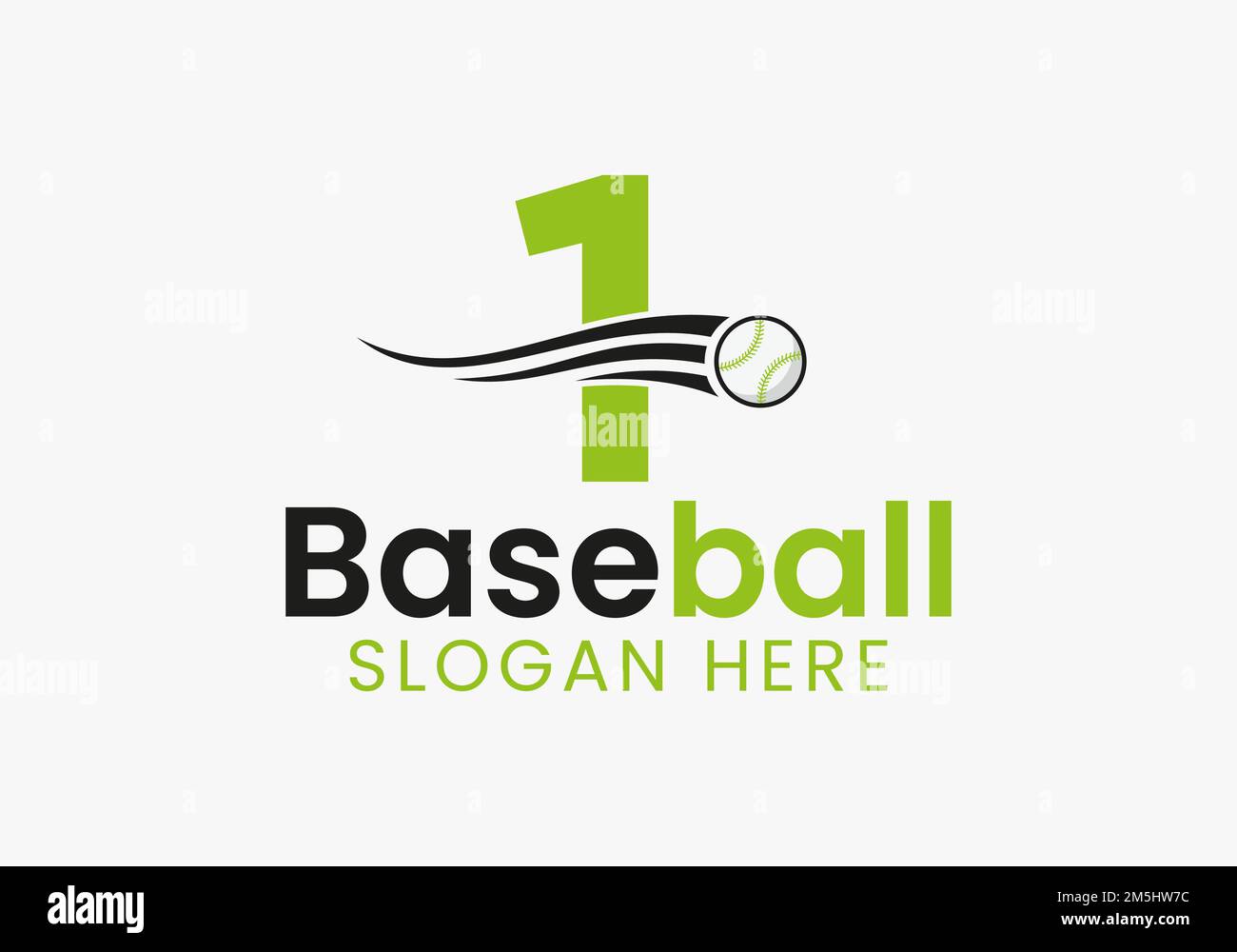 Letter 1 Baseball Logo Concept With Moving Baseball Icon Template Stock ...