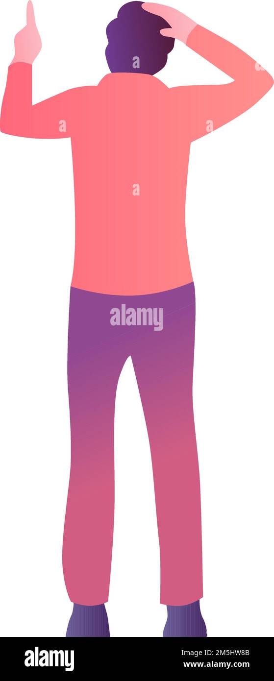 Man pointing up back view vector icon Stock Vector Image & Art - Alamy