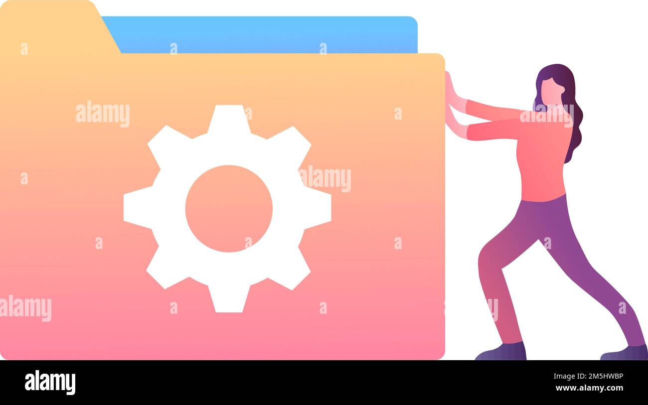 Data project folder vector icon woman manager Stock Vector Image & Art ...