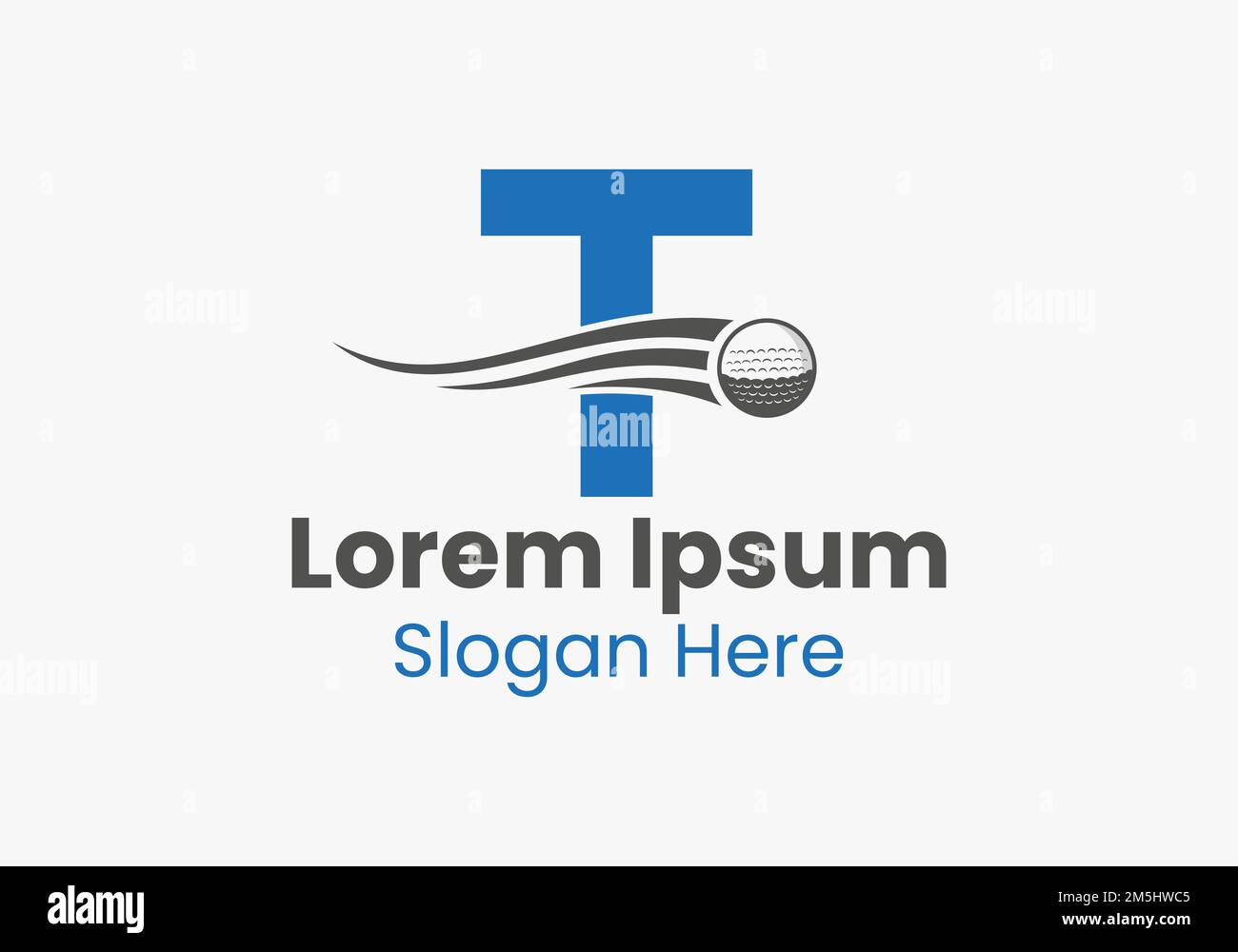 Letter T Golf Logo Concept With Moving Golf Ball Icon. Hockey Sports ...