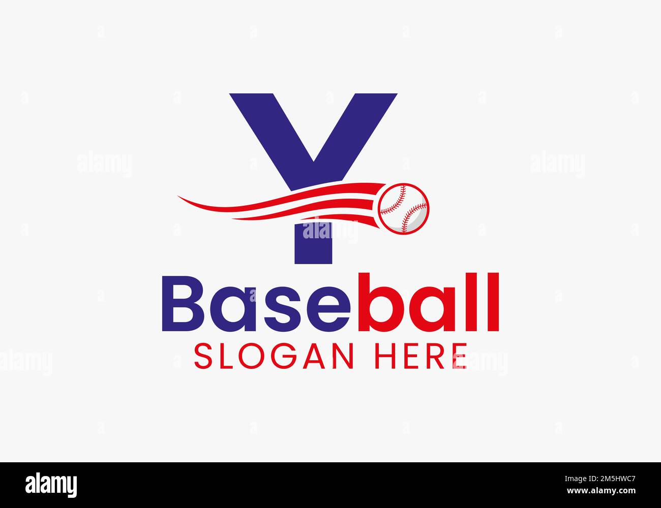 Letter Y Baseball Logo Concept With Moving Baseball Icon Template Stock ...