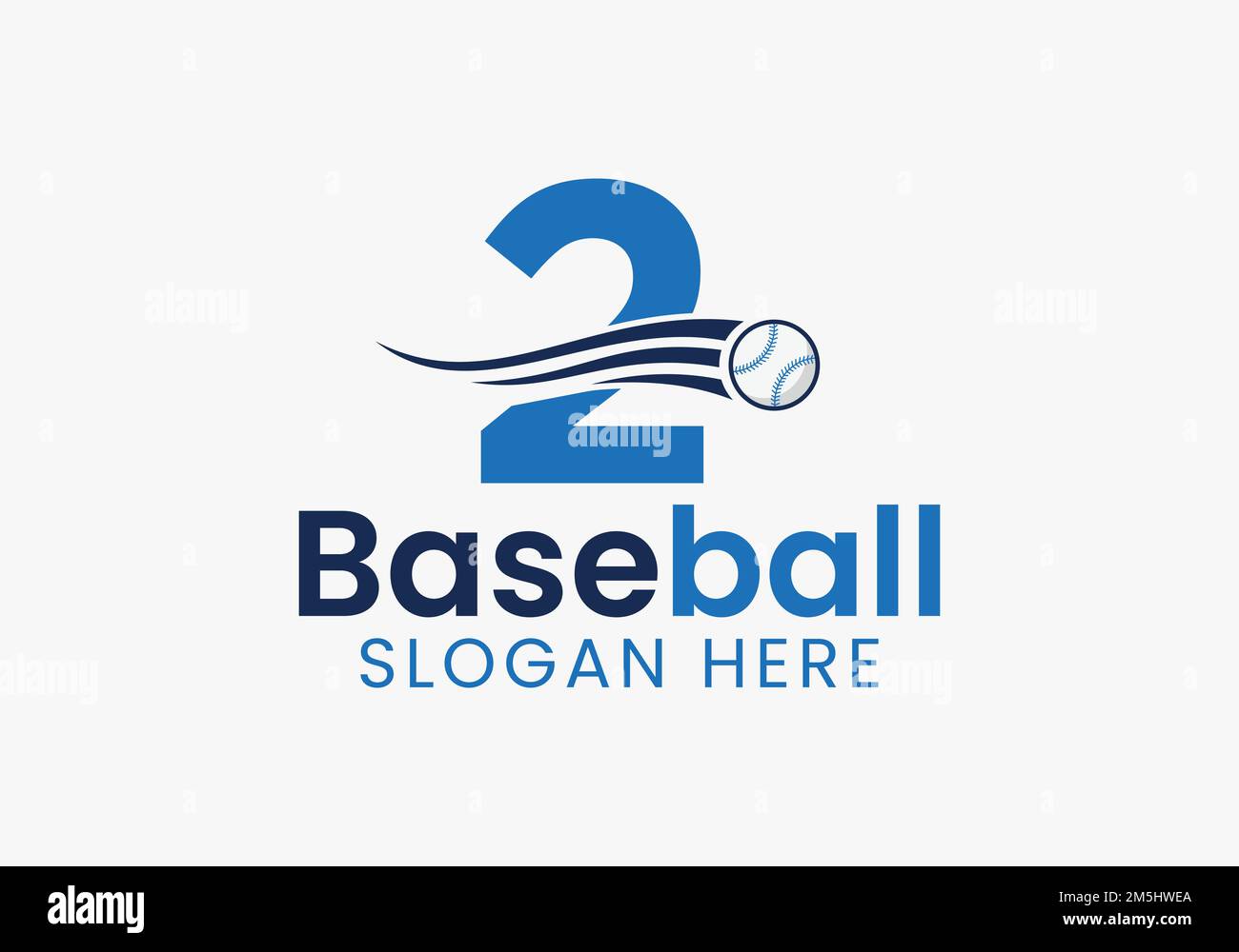 Letter 2 Baseball Logo Concept With Moving Baseball Icon Template Stock ...
