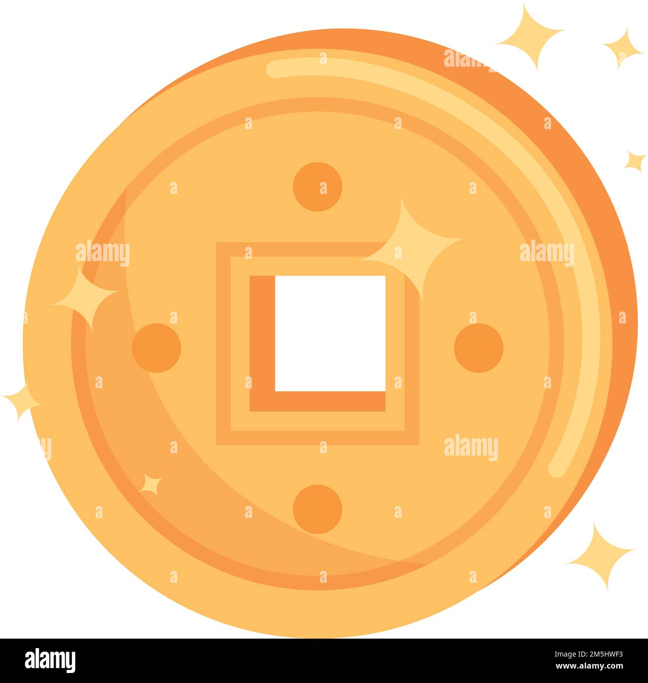 golden chinese coin Stock Vector Image & Art - Alamy