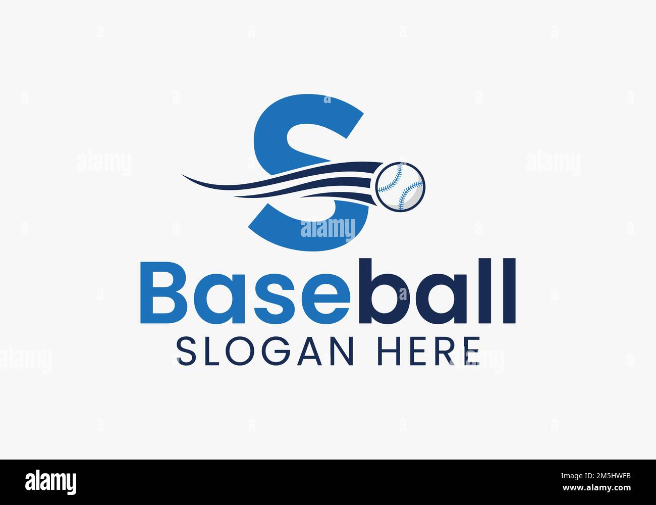 Letter S Baseball Logo Concept With Moving Baseball Icon Template Stock ...