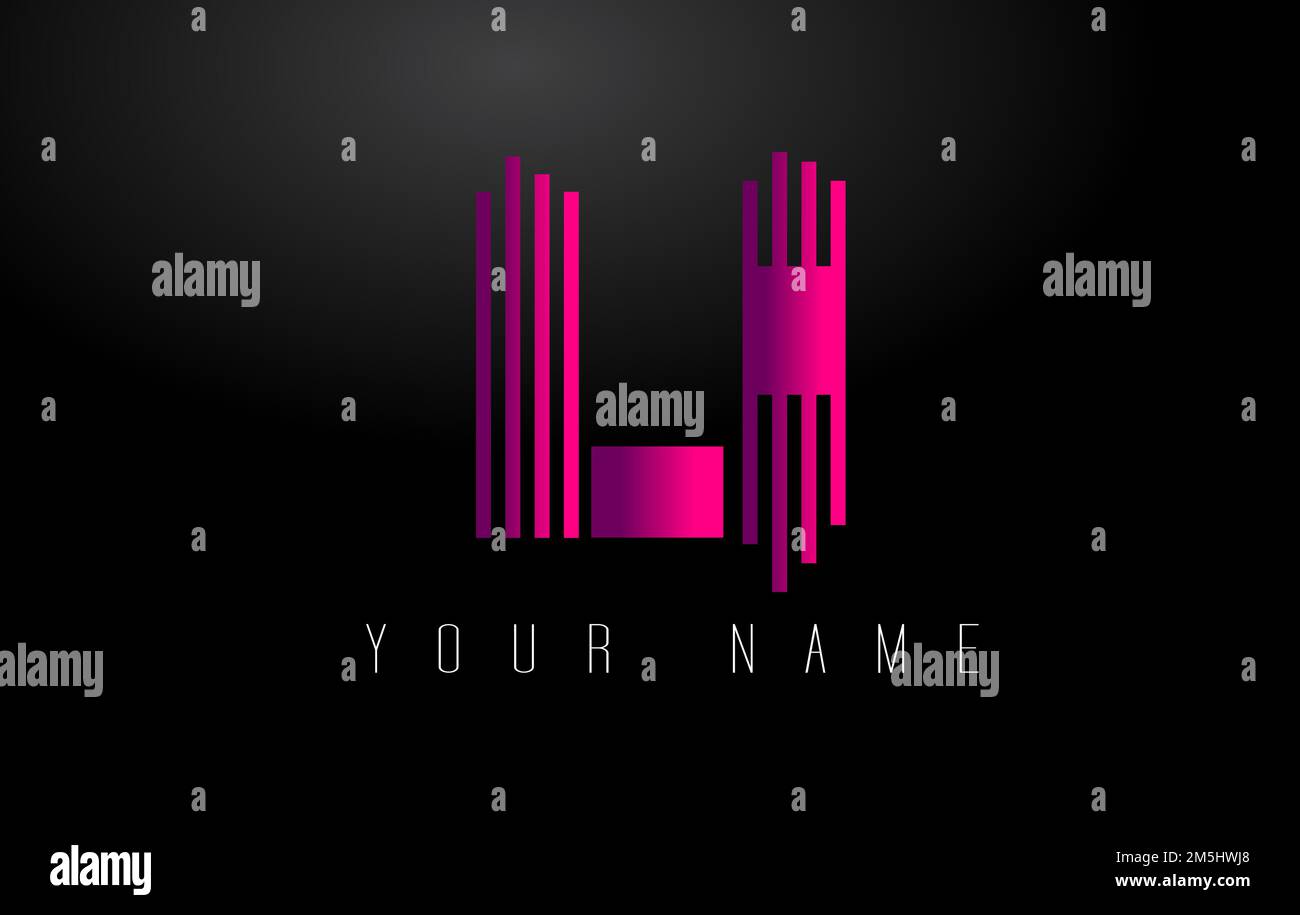 LI Magenta Lines Letter Logo. Creative Line Letters Design Vector Template Stock Vector Image ...