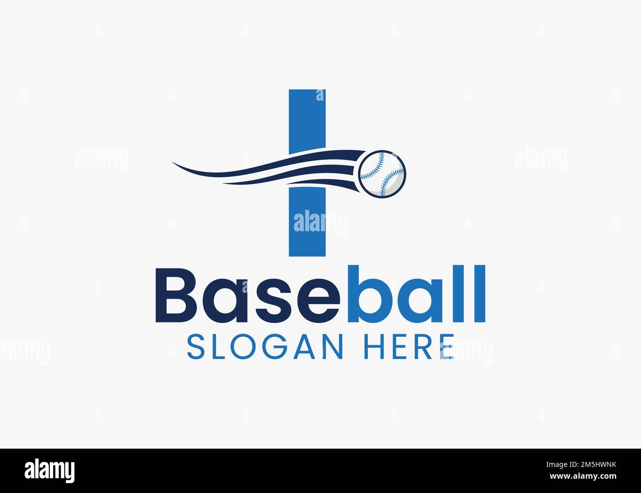 Letter I Baseball Logo Concept With Moving Baseball Icon Template Stock ...
