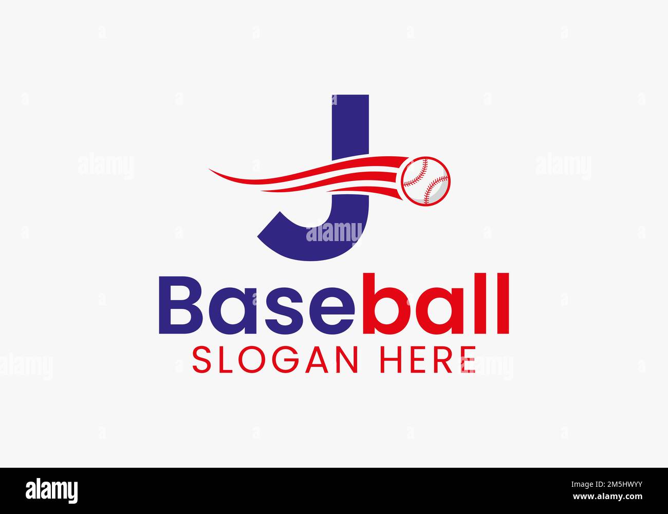 Letter J Baseball Logo Concept With Moving Baseball Icon Template Stock ...