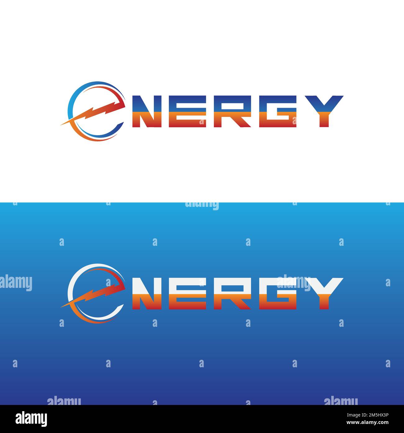 Energy text font dynamic logo with lightning - modern energy logo Stock ...