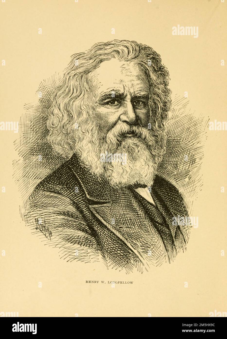 Monochrome portrait of Henry Wadsworth Longfellow, 1807-1882 Stock ...
