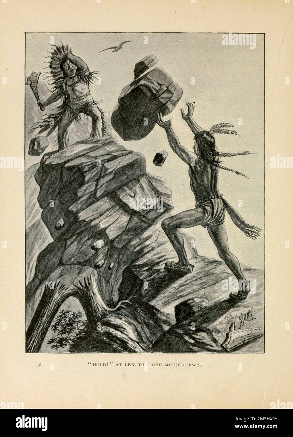 Hold ! at Length Cried Mudjekeewis illustrated by Ella Booher, From the ...