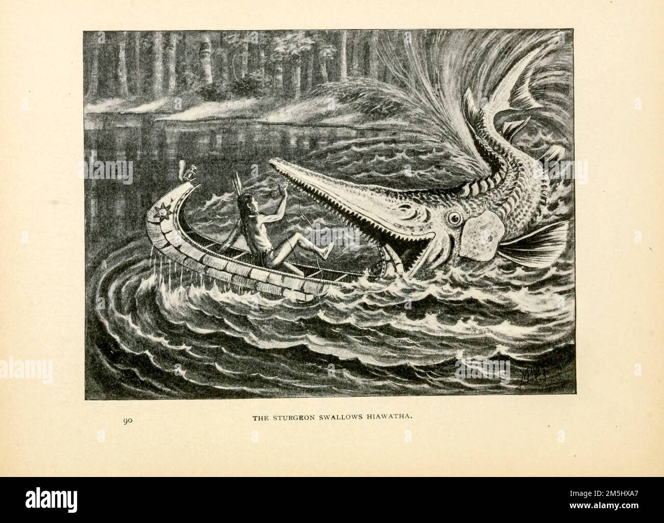 The Sturgeon Swallows Hiawatha illustrated by Ella Booher, From the ...